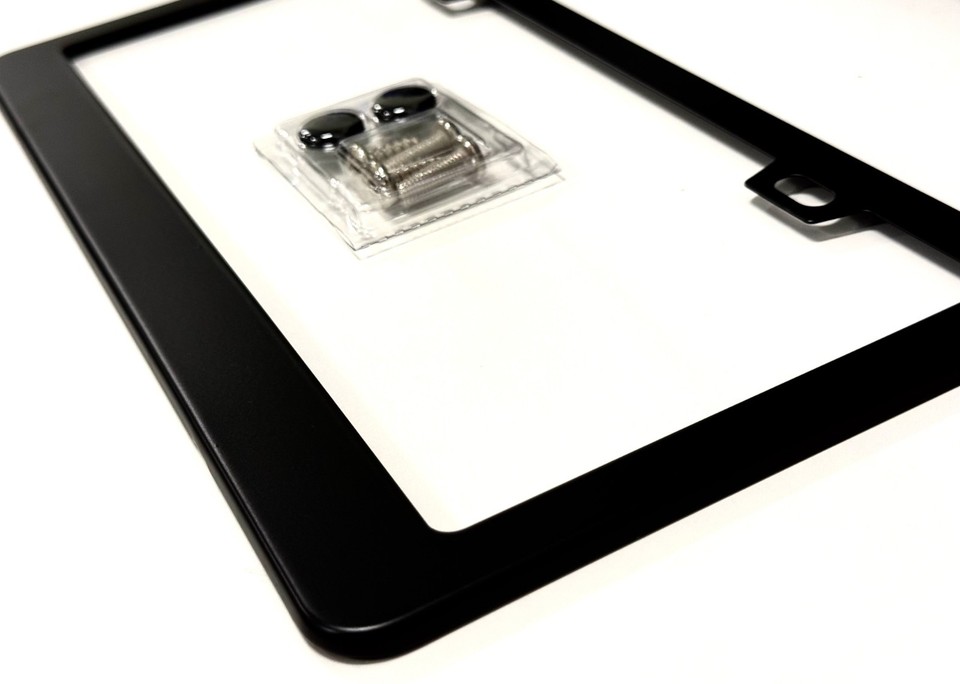 Crown License Plate Frame "Black Stainless Steel" Car Part | King ...