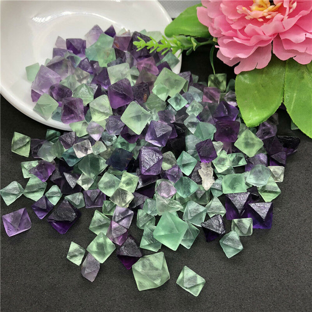 100g Natural Clear Fluorite Octahedron Quartz Crystal Mineral Specimen ...