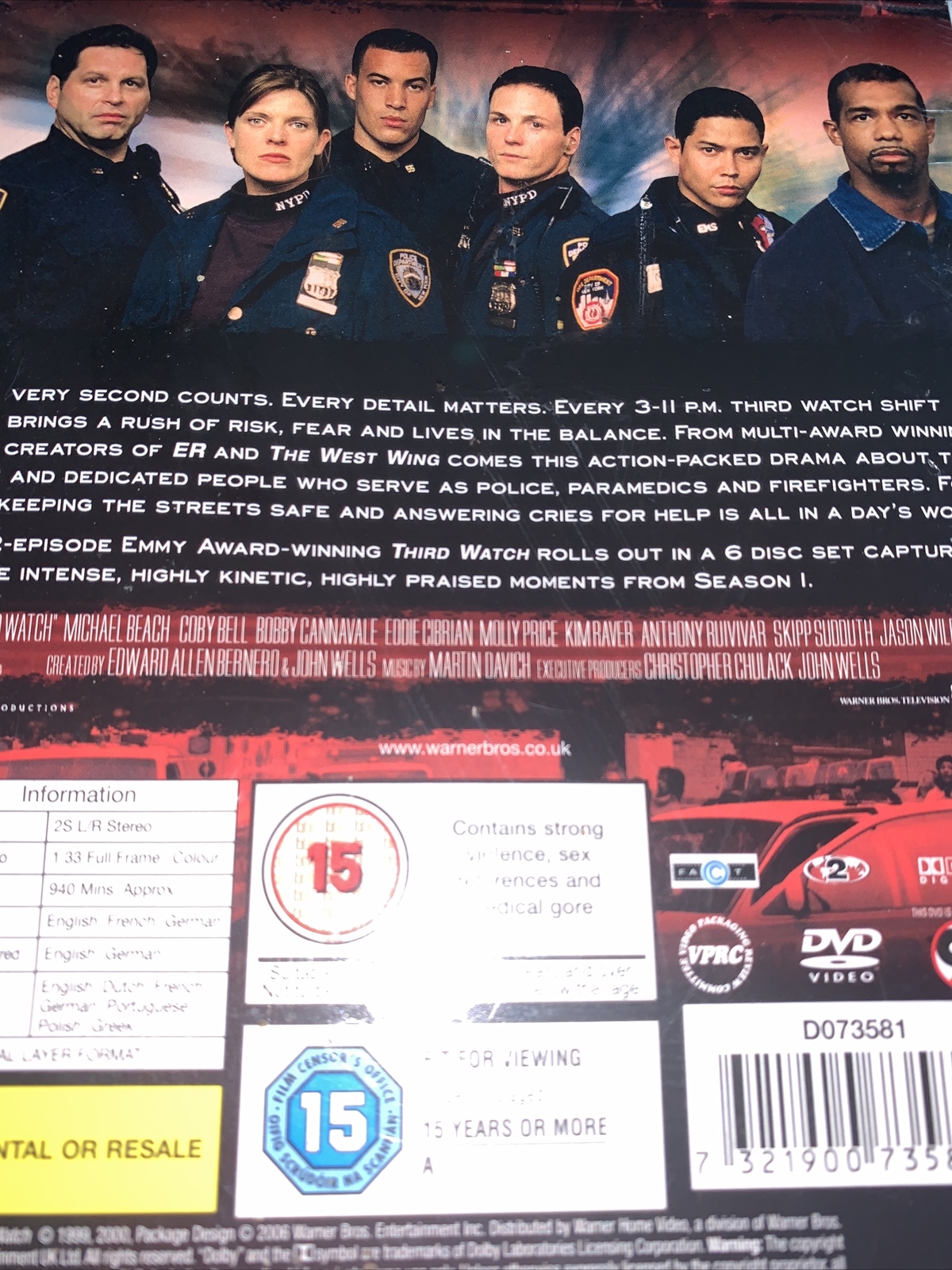 Third Watch The Complete First Season DVD Reg 2 - New & Sealed ...