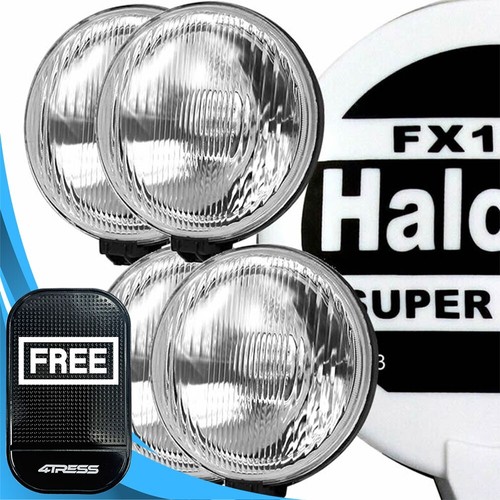 4x 12V Car Van Rally Halogen Spot Lights Lamps Driving, Covers Guards ...