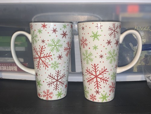 Set of Two Holiday Stoneware 16oz Tall Mugs | eBay