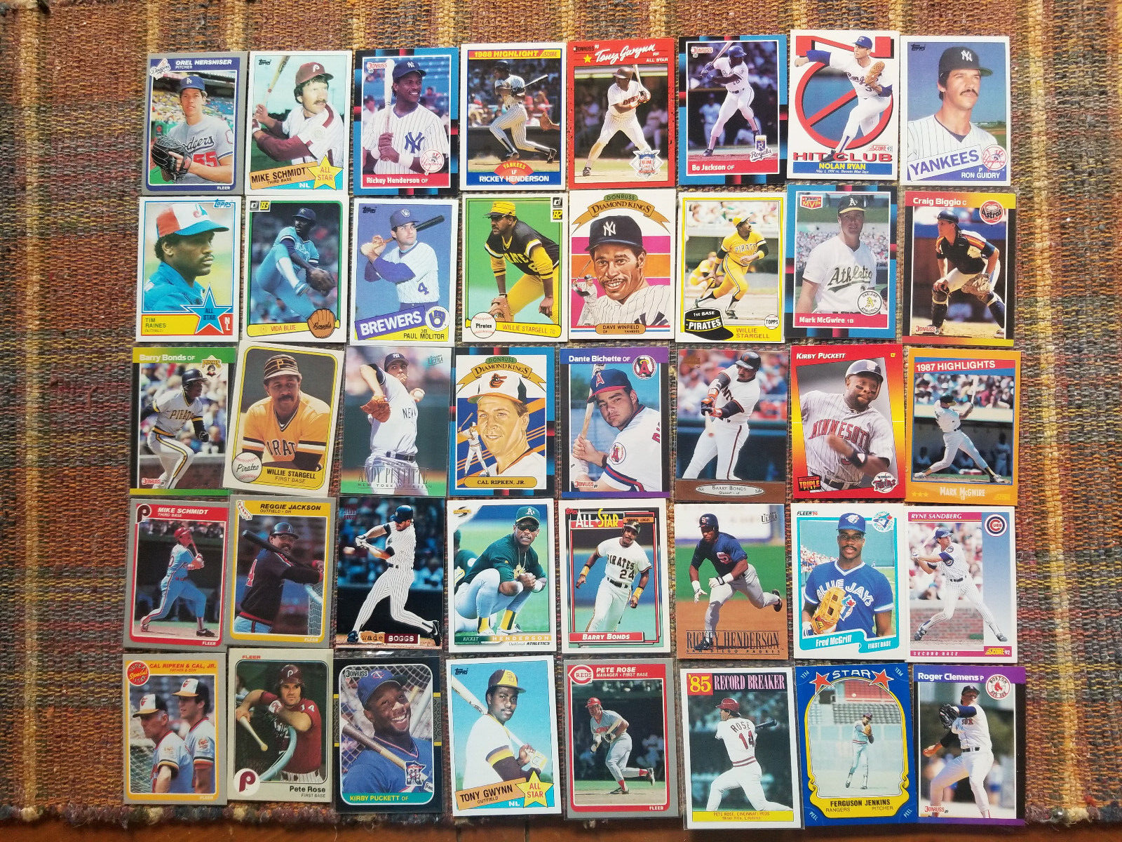 LOT OF 76 BASEBALL CARDS STARS & HOF'ERS MOSTLY 80'S - NM | eBay