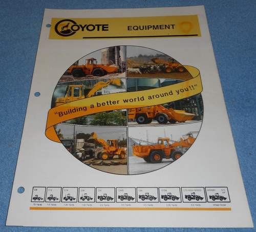 Vintage Coyote Equipment Wheel Loaders Dozers Advertising Brochure ...