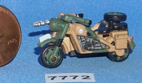MICRO MACHINES BMW R75 with SIDE CAR MILITARY Vintage Galoob Figure #2 ...