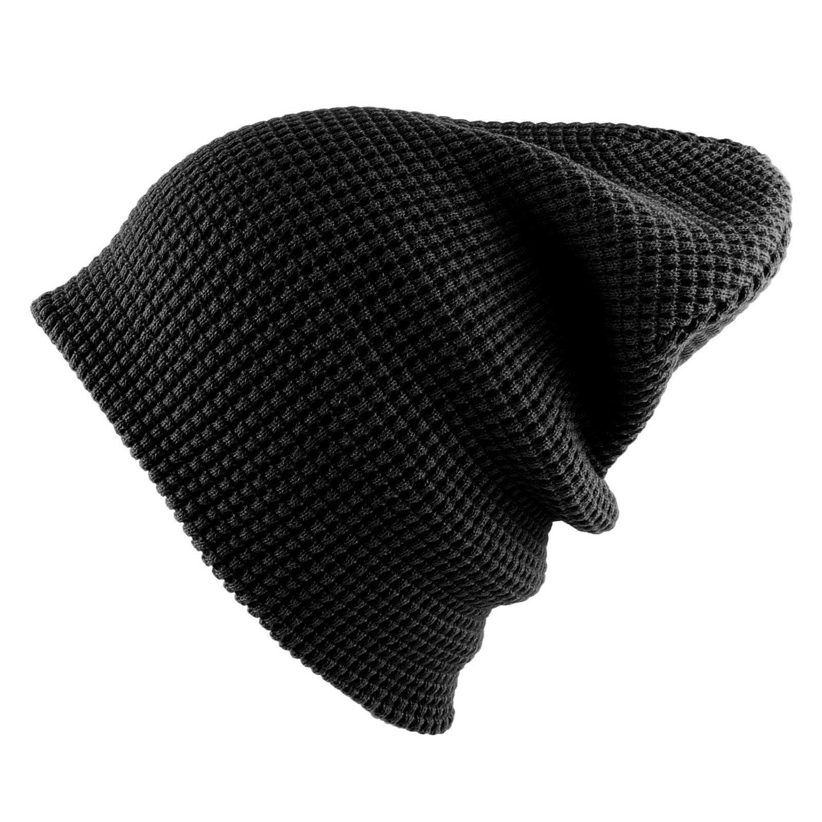 Waffle Embo Knit Slouchy Beanie Winter Warm Ski Skater Hip-hop Hat Men ...