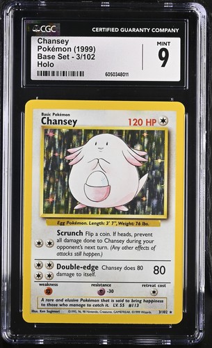 CGC 9 MINT Chansey 1999 Base Set 3/102 Holo Pokemon Card psa | eBay