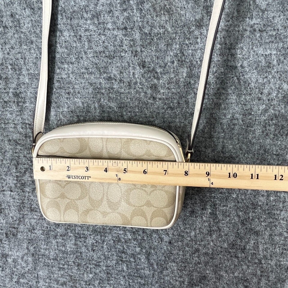 Coach Jamie Camera Bag Crossbody Canvas Heart Leather Mini Purse Pink ...