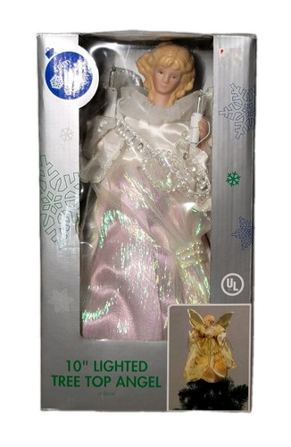 Vintage Angel Christmas Tree Topper With Lights 10 Inches In Box | eBay