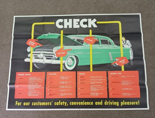 Original NOS 1953 Ford Dealer service department poster 36 x 48 ...