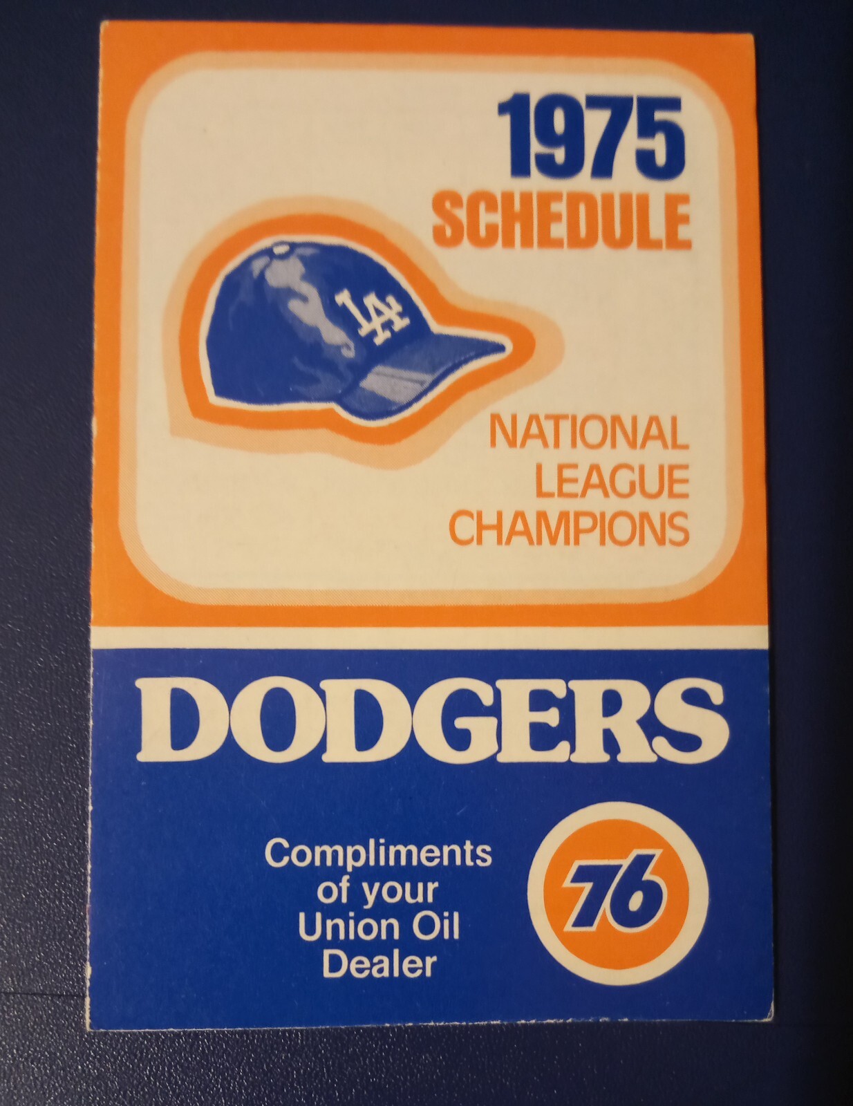 1975 Los Angeles Dodgers pocket schedule Union 76 | eBay