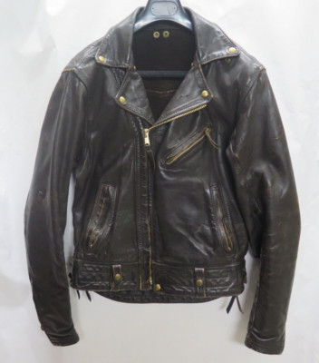 VTG Langlitz Leather Heavy Columbia Motorcycle Biker Jacket Rare Worn ...