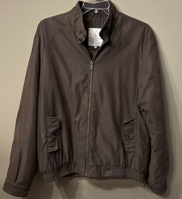 MENS Alex Cannon Brown Micro Suede THICK Zip Bomber Jacket Coat Pockets ...
