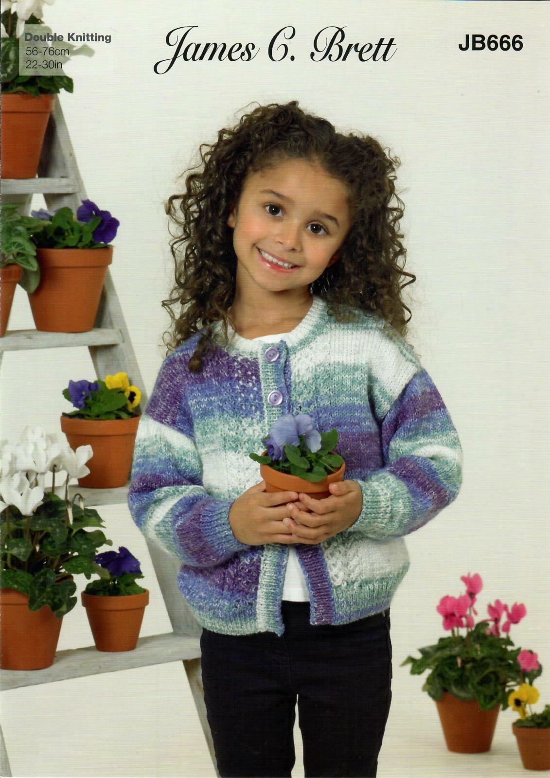 James C Brett JB666 Knitting Pattern Childrens Cardigan in Driftwood DK ...