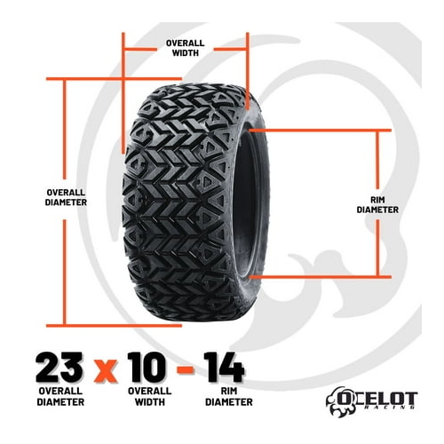 23 x 10 - 14 Ocelot Trail Golf Cart Tire | eBay
