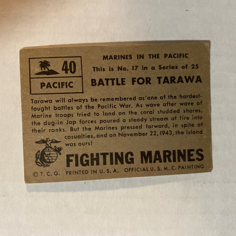 1953 Topps Fighting Marines 40 Battle for Tarawa USMC | eBay