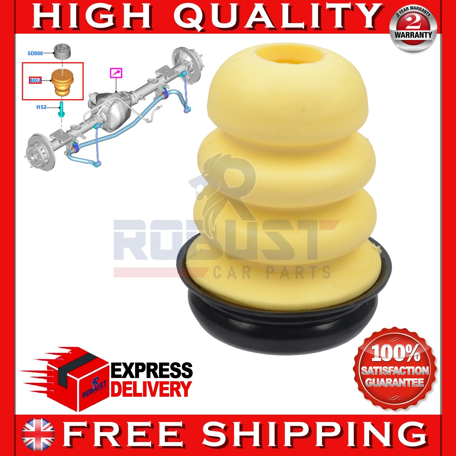 REAR AXLE BUMP STOP SINGLE REAR WHEEL FOR FORD TRANSIT MK8 CUSTOM ...