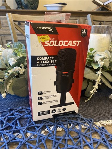 HyperX Solocast Cardioid USB Condenser Gaming Microphone PC/PS4&5/Mac ...