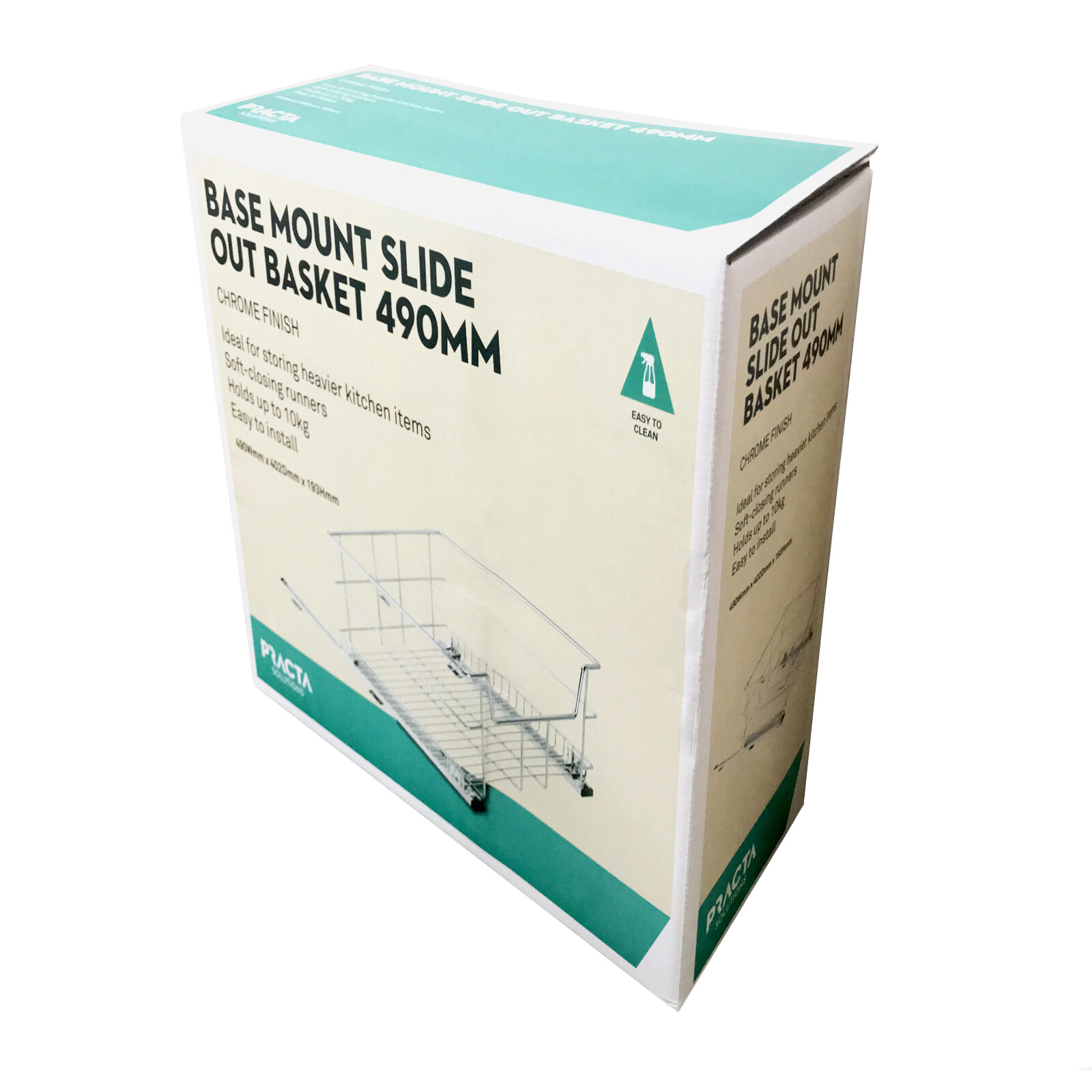 Practa Solutions BASE MOUNT SLIDE OUT BASKET 490mm Holds Up To 10kg ...