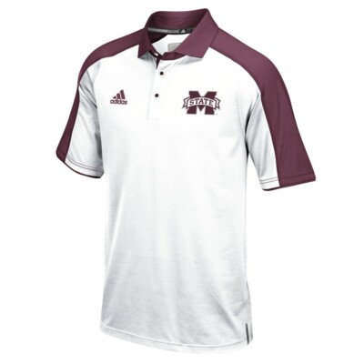 Mississippi State Bulldogs NCAA Adidas Football Coaches White Polo ...