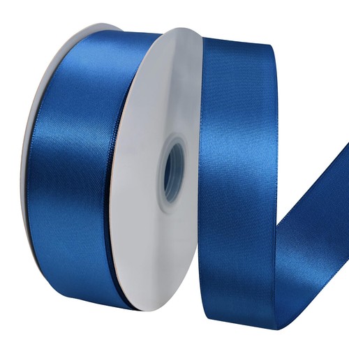 Double Face Navy Blue Satin Ribbon 1-1/2 Inch x 100 Yards Solid Fabric ...