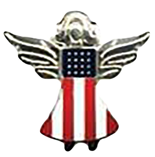 Pack of 12 Silver Finish USA Angel Bike Motorcycle Hat Cap Lapel Pin ...