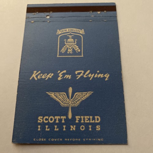 Vintage Matchbook Cover Matchcover Military US Scott Field Illinois IL ...