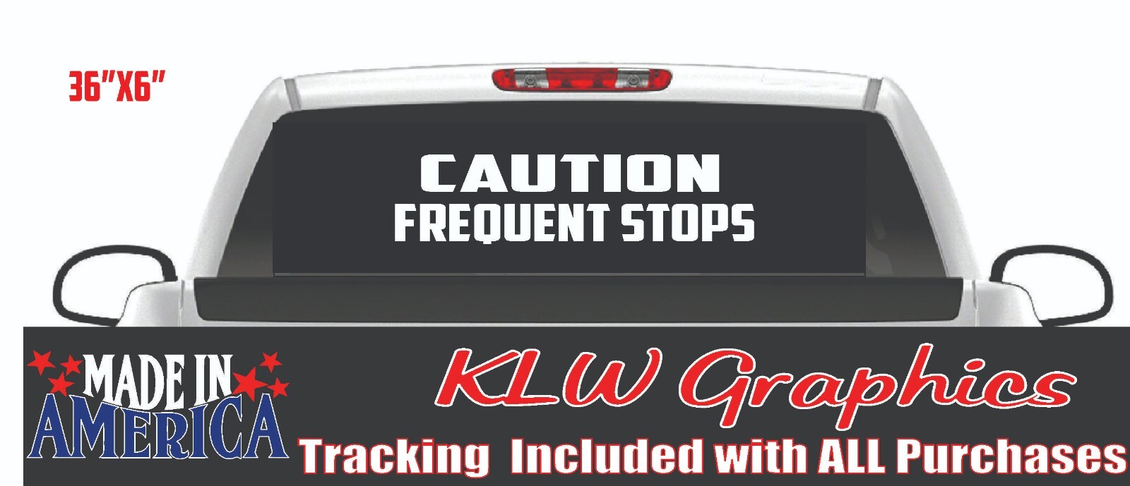 Caution Frequent Stops Car Window Decal Sticker Us Mail Rural Carrier ...