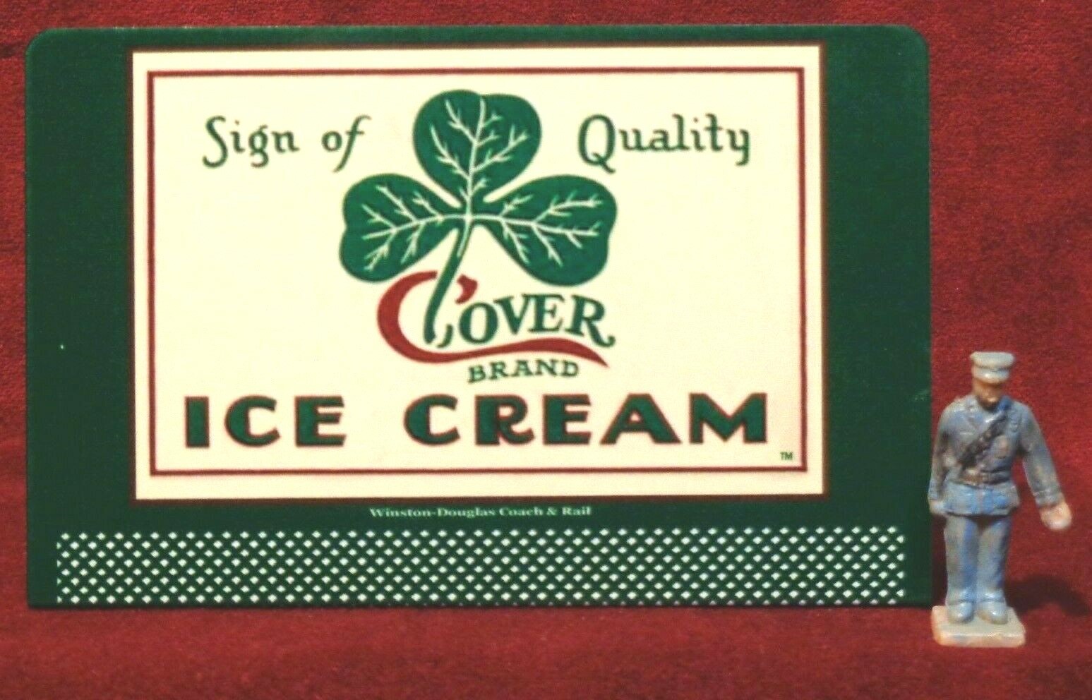 CLOVER ICE CREAM #8___O/S SCALE TINPLATE BILLBOARD | eBay