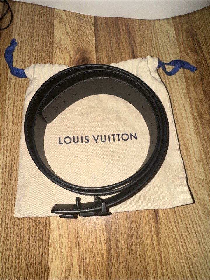Louis Vuitton LV Initiales Matte Black Belt 40mm Matte Black 110CM*Read Descript | eBay