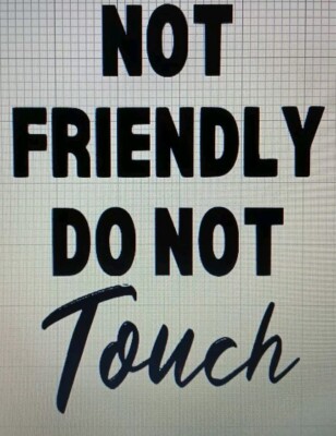 Not Friendly Do Not Touch Decal | eBay