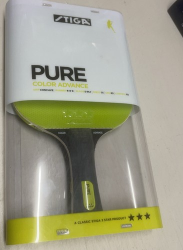 STIGA Pure Color Advance Table Tennis Bat Paddle Ping Pong Lime Green ...