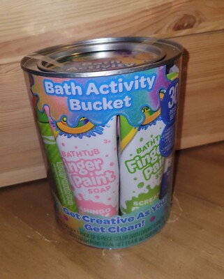 Crayola Bath Activity Bucket 30 Pc Set Bath Bombs Finger Paint Body ...