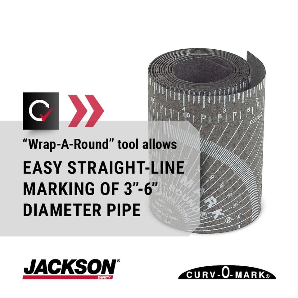 Jackson Safety Pipe Measure Tool Wrap Around Tape, Flex Angle Measuring ...