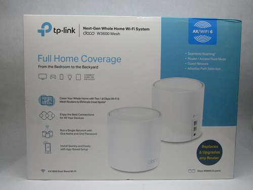 TP-LINK Deco W3600 2 Pack Whole Home Mesh AX/Wi-Fi 6 System AX1800 Dual ...
