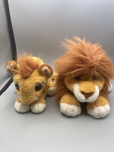 2 Lion King Plush SIMBA PUPPET ‘93 ROAR WORKS, ‘94 GROW-UP SIMBA MANE ...