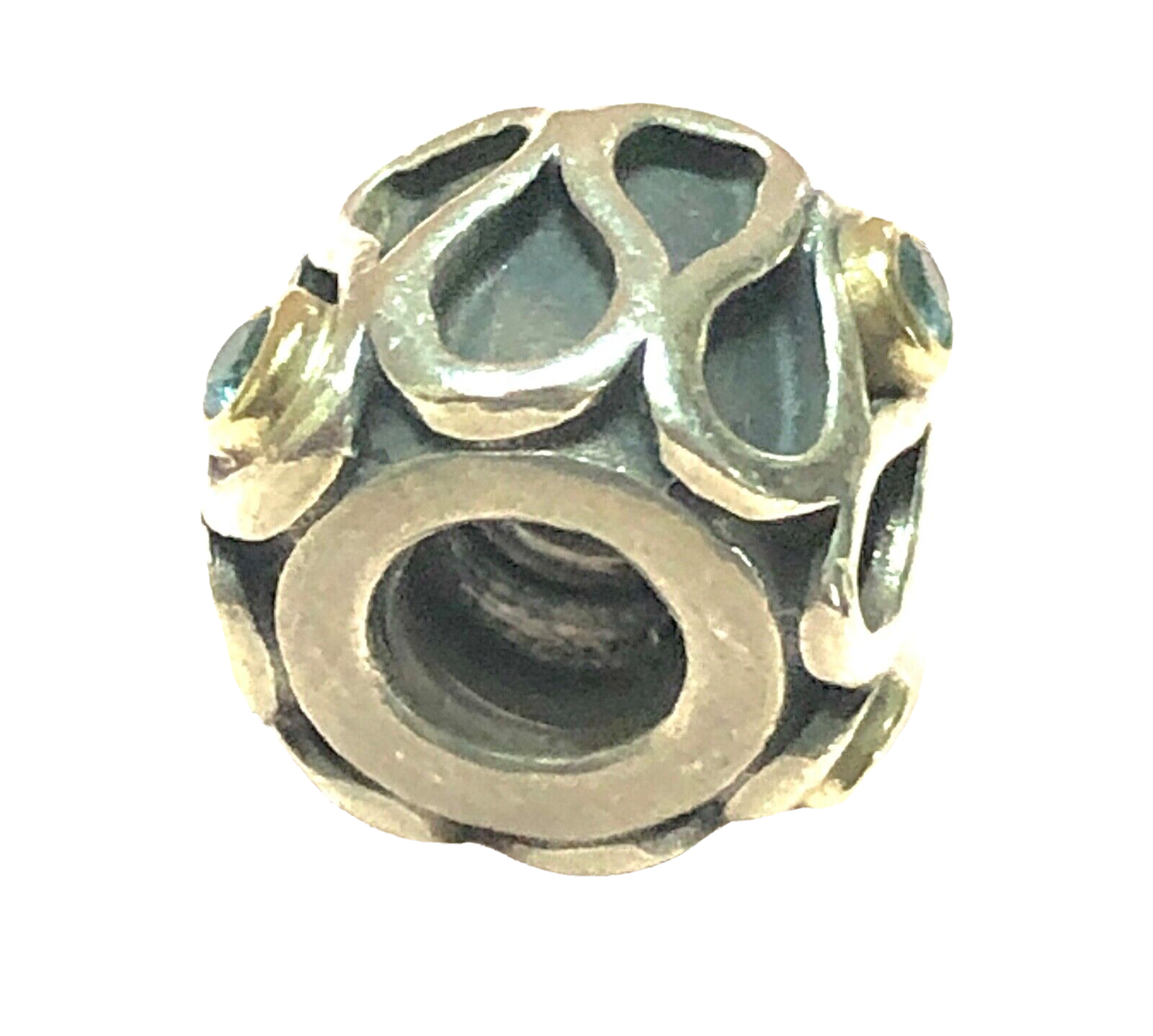 Authentic PANDORA 14K AND SS INFINITY BLUE TOPAZ CHARM 790366TPP RARE ...