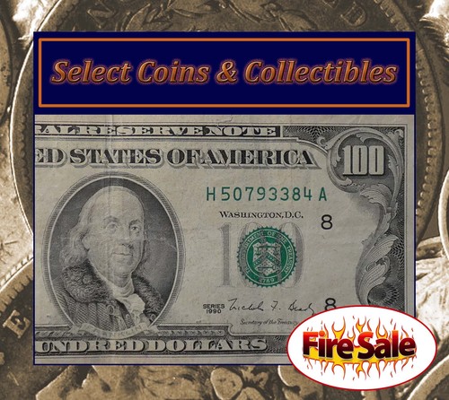 1990 (H) $100 One Hundred Dollar Bill Federal Reserve Note St. Louis ...