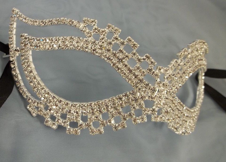 Full Rhinestone Crystal Masks Silver Gold Wedding Masquerade Mask | eBay