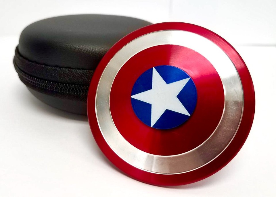 Captain America Shield Fidget Hand Spinner EDC Focus For Kids ADHD ...
