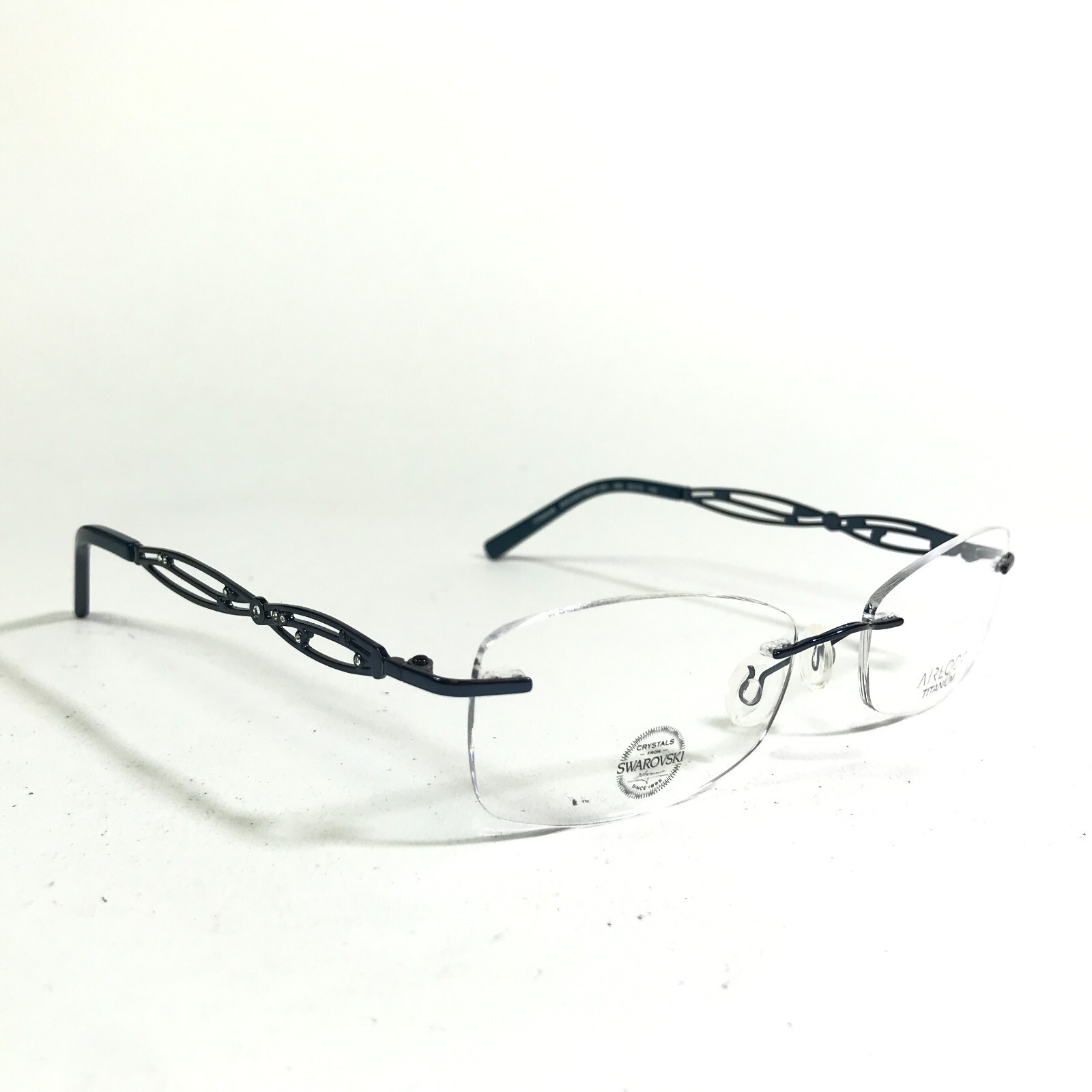 Marchon Airlock ENCHANTMENT 201 320 Eyeglasses Frames Blue Rectangular ...