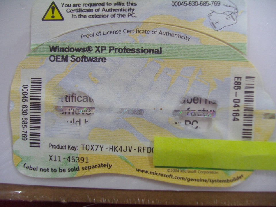 MICROSOFT WINDOWS XP PROFESSIONAL FULL VERSION w/SP1 & SP3 MS WIN PRO ...