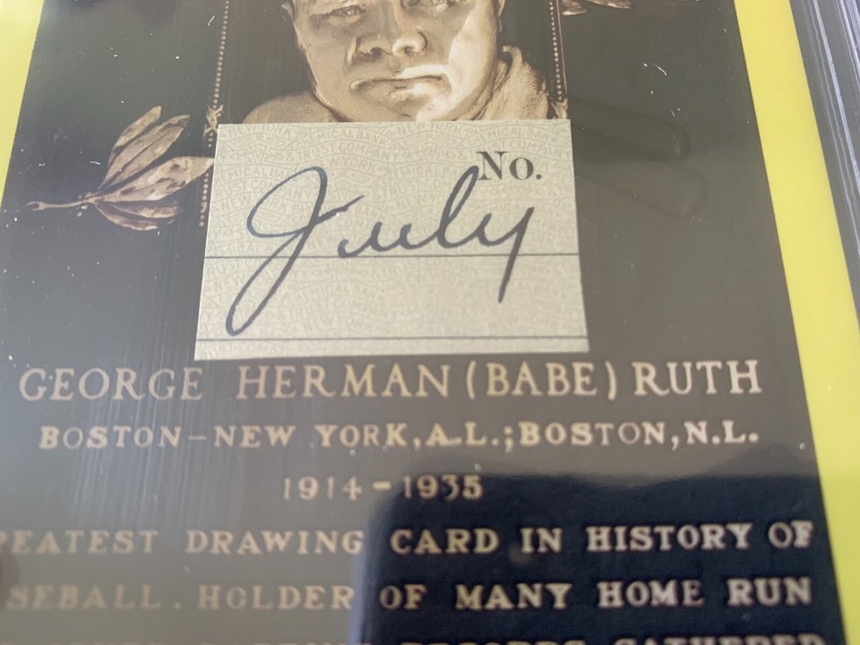 Babe Ruth Handwritten Relic from Babe Ruth's Personal Collection BGS ...