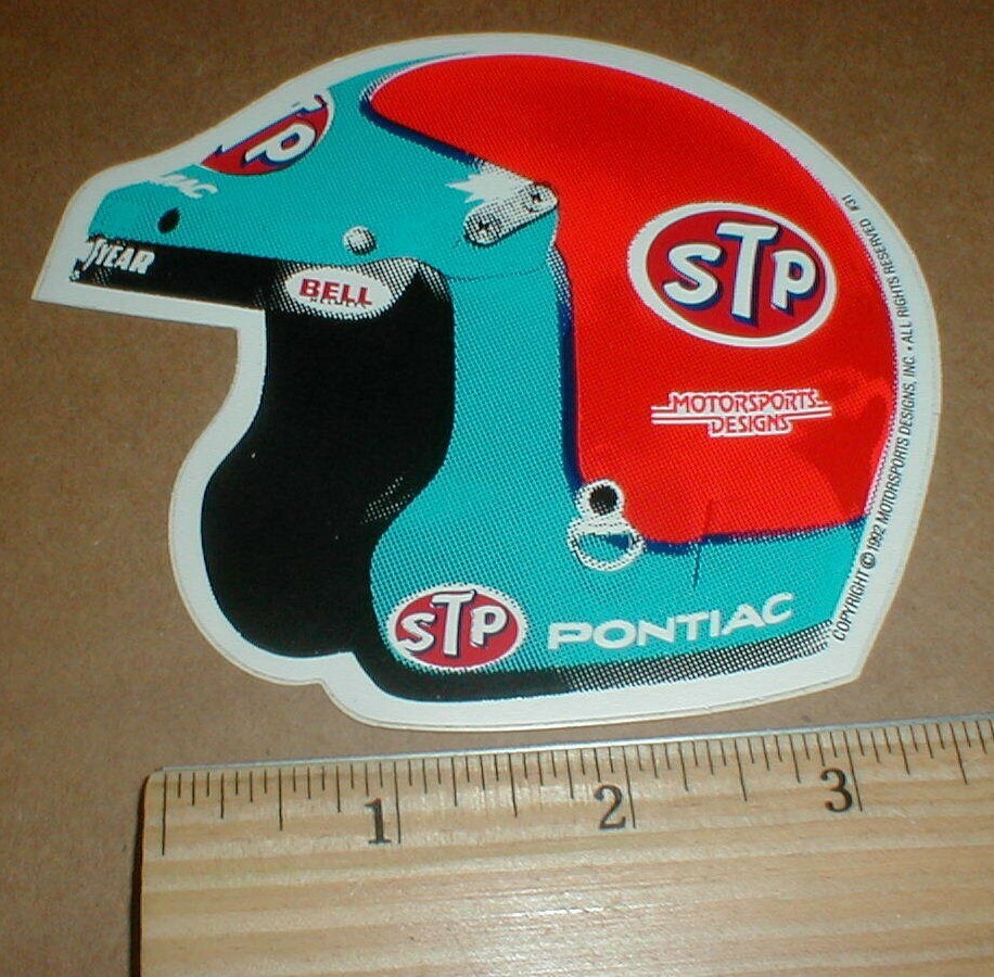 1992 Richard Petty STP Pontiac Bell Helmet rare NASCAR Racing Sticker ...