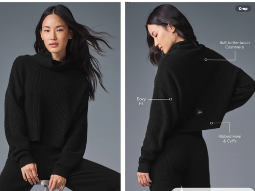 alo yoga CASHMERE PLUSH WAFFLE TURTLENECK PULLOVER,NWT,Med.orig$348 | eBay