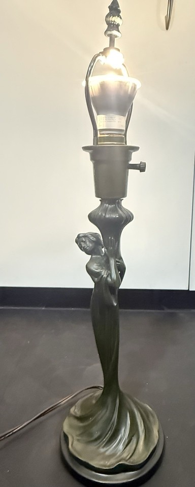 Vintage Tiffany-style Art Nouveau Lady Lamp Base Fit For Stained Glass ...