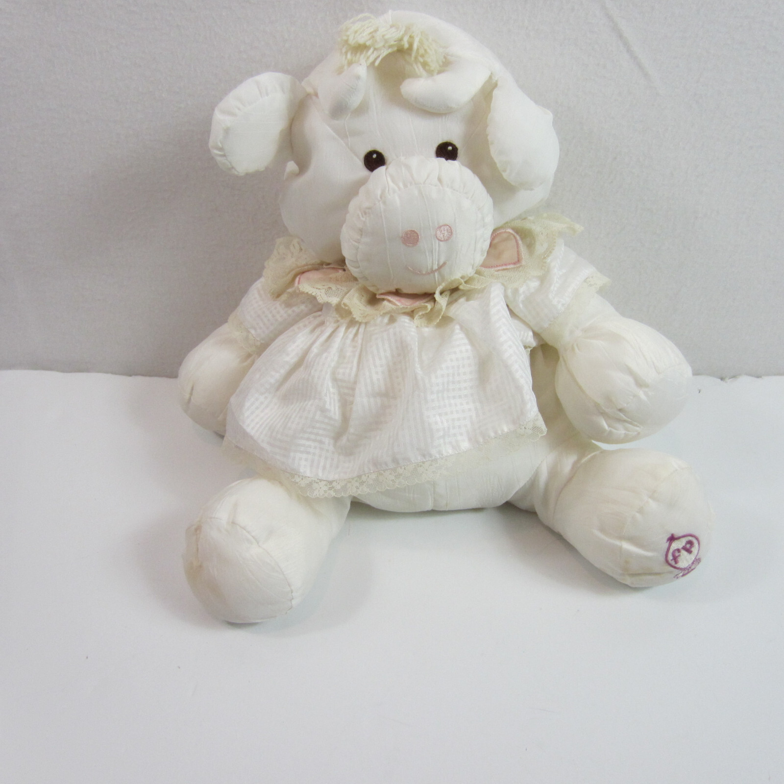 1986 Fisher Price Puffalump White Cow with Dress #8001 flaw staining | eBay