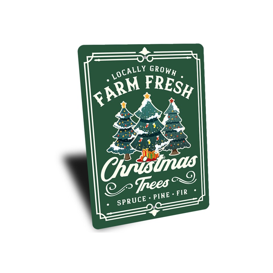 Farm Fresh Christmas Trees Metal Sign | eBay