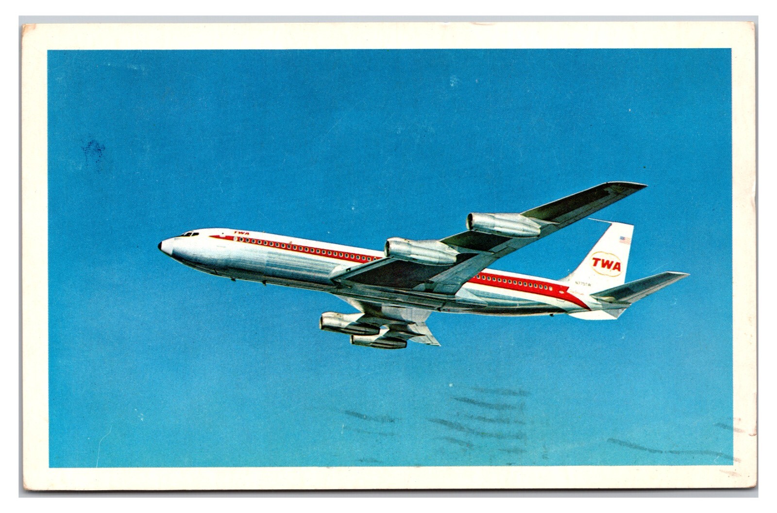 Vintage 1960s - The TWA Star Stream JetLiner Plane - Postcard (Posted ...