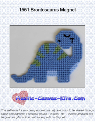 Brontosaurus-Dinosaur Magnet-Plastic Canvas Pattern or Kit | eBay