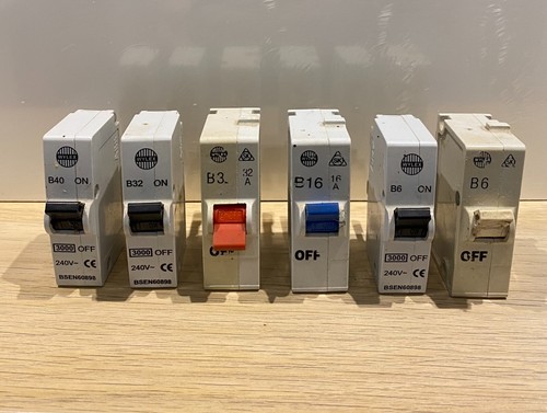 WYLEX B6 B10 B16 B20 B32 B40 PLUG IN MCB'S WITH / WITHOUT BASES BS3871 ...